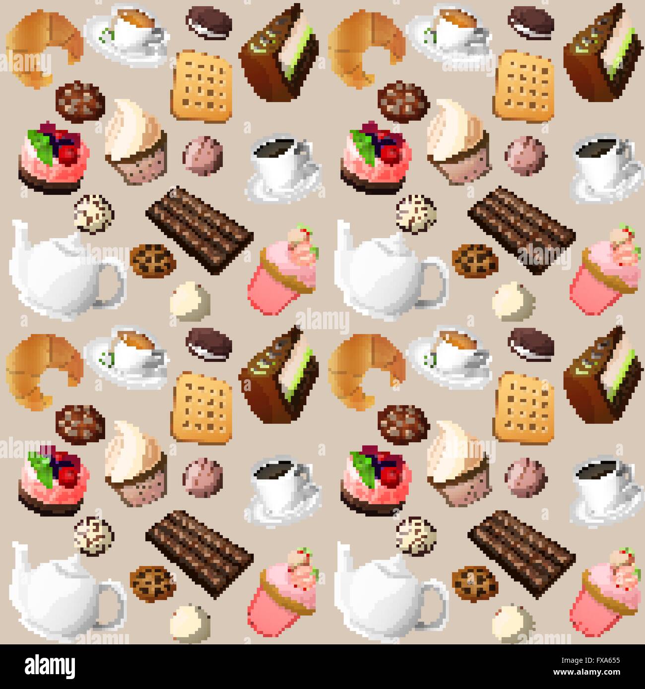 Coffee and sweets seamless background Stock Vector Image & Art - Alamy