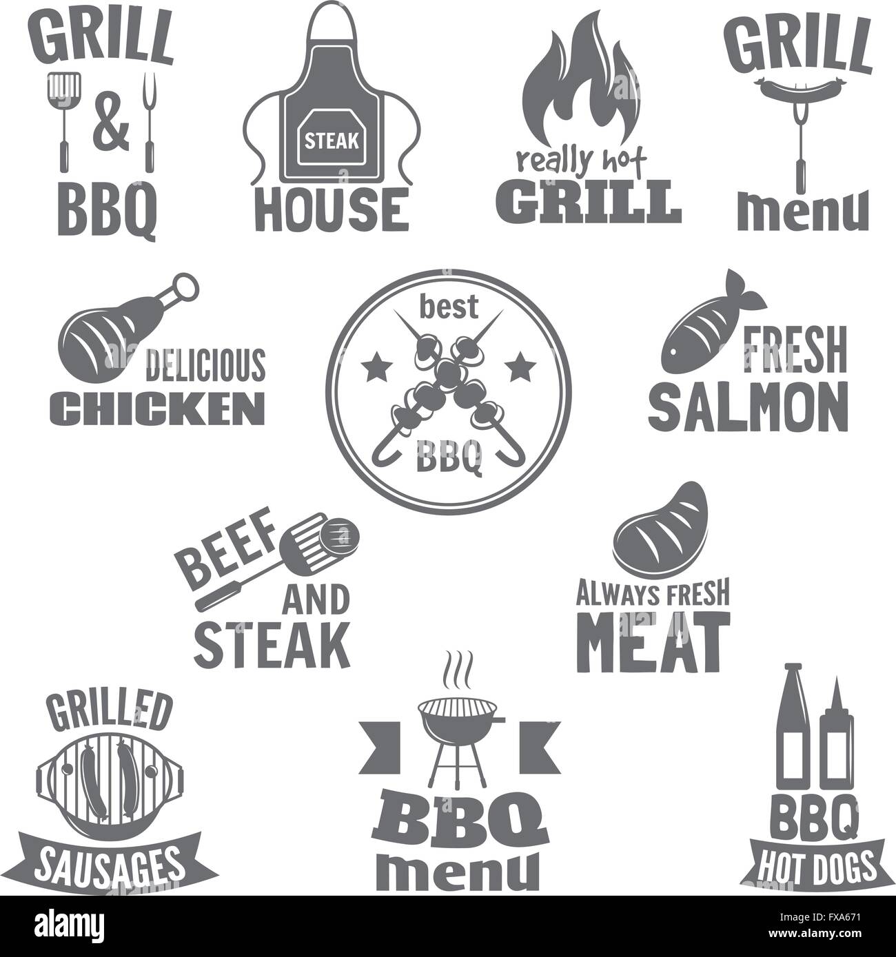 Bbq grill label Stock Vector Image & Art - Alamy