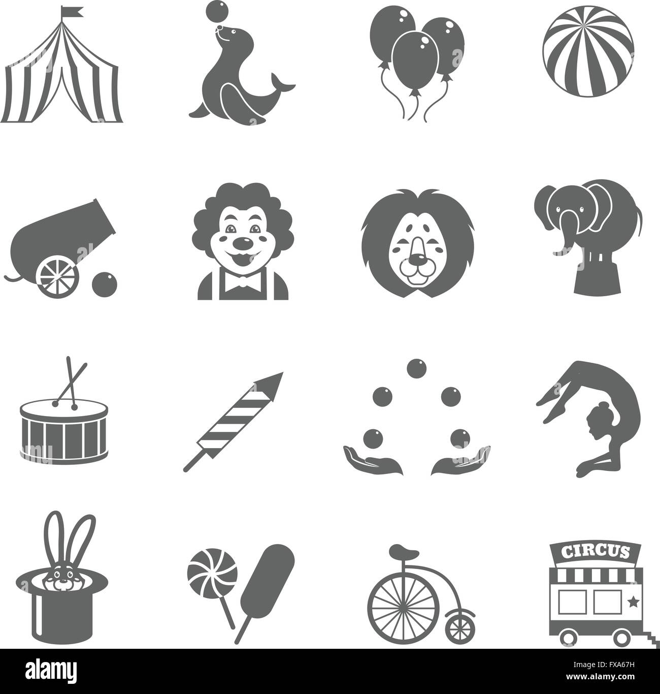 Circus Icons Set Stock Vector Image & Art - Alamy