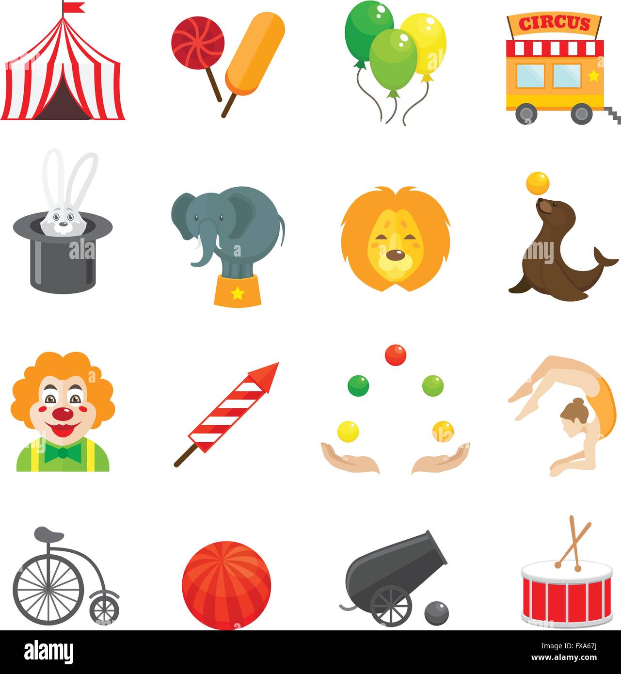 Circus Icons Set Stock Vector Image & Art - Alamy