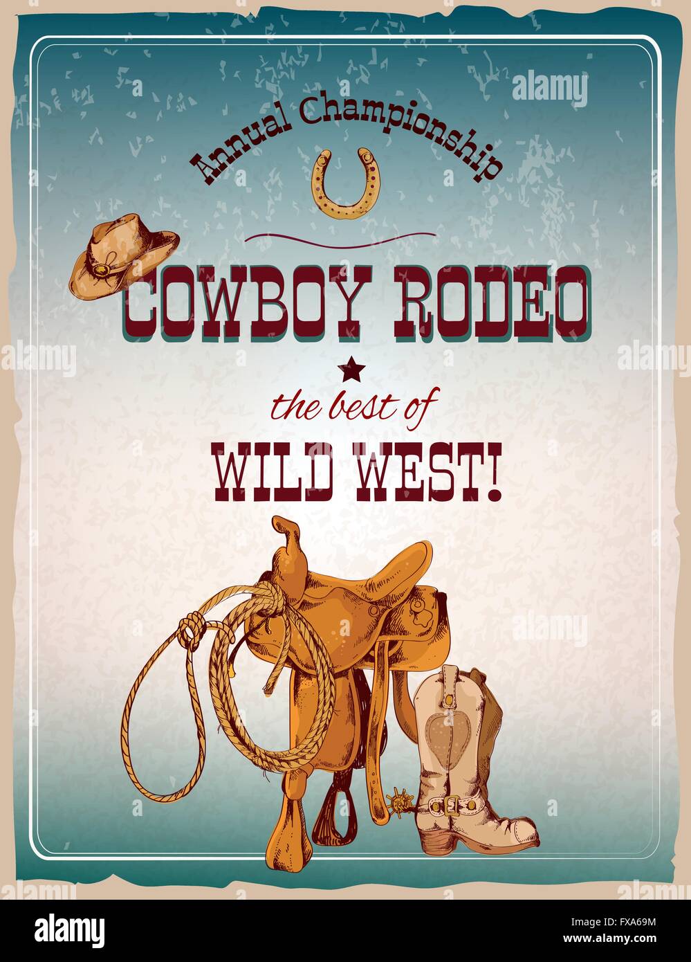Rodeo poster colored Stock Vector Image & Art - Alamy