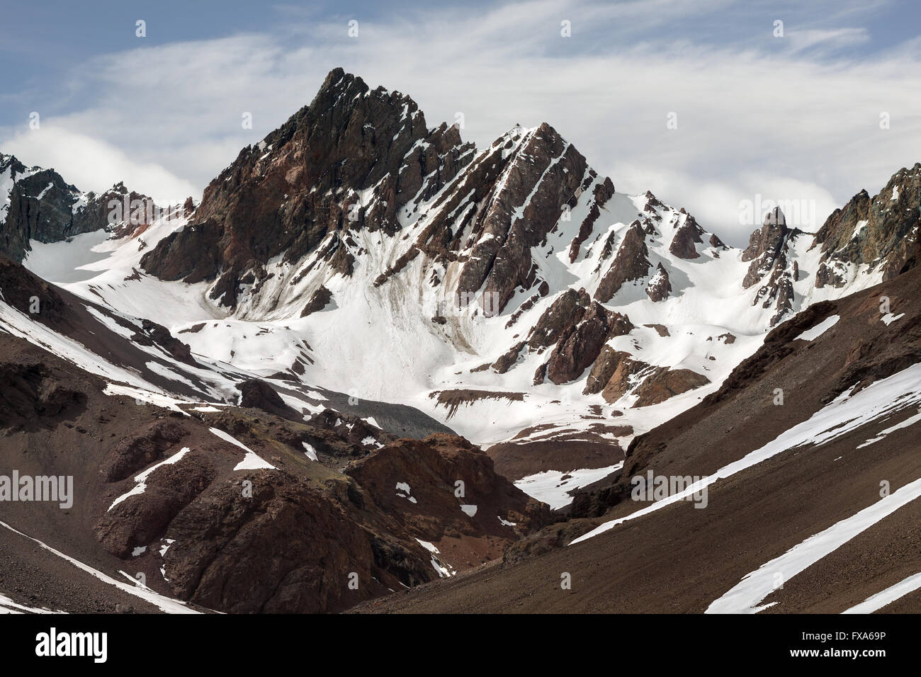 Andes mountain top summit with snow Stock Photo - Alamy