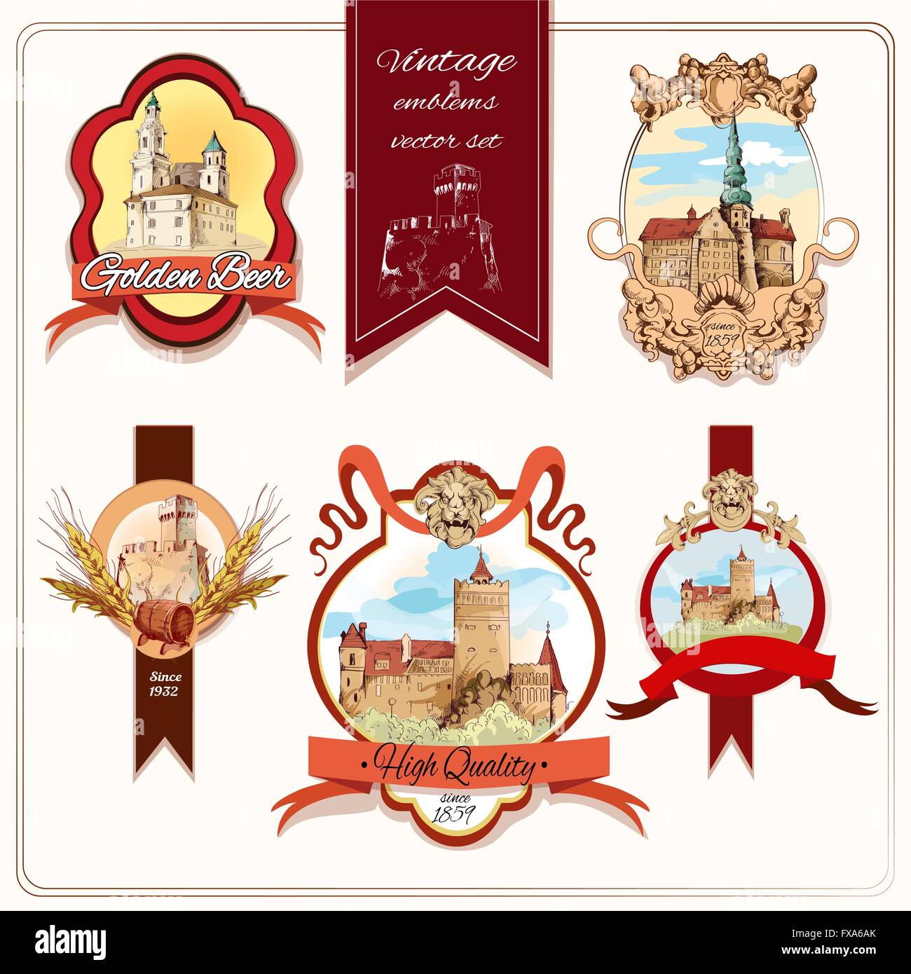 City emblems colored Stock Vector Image & Art - Alamy