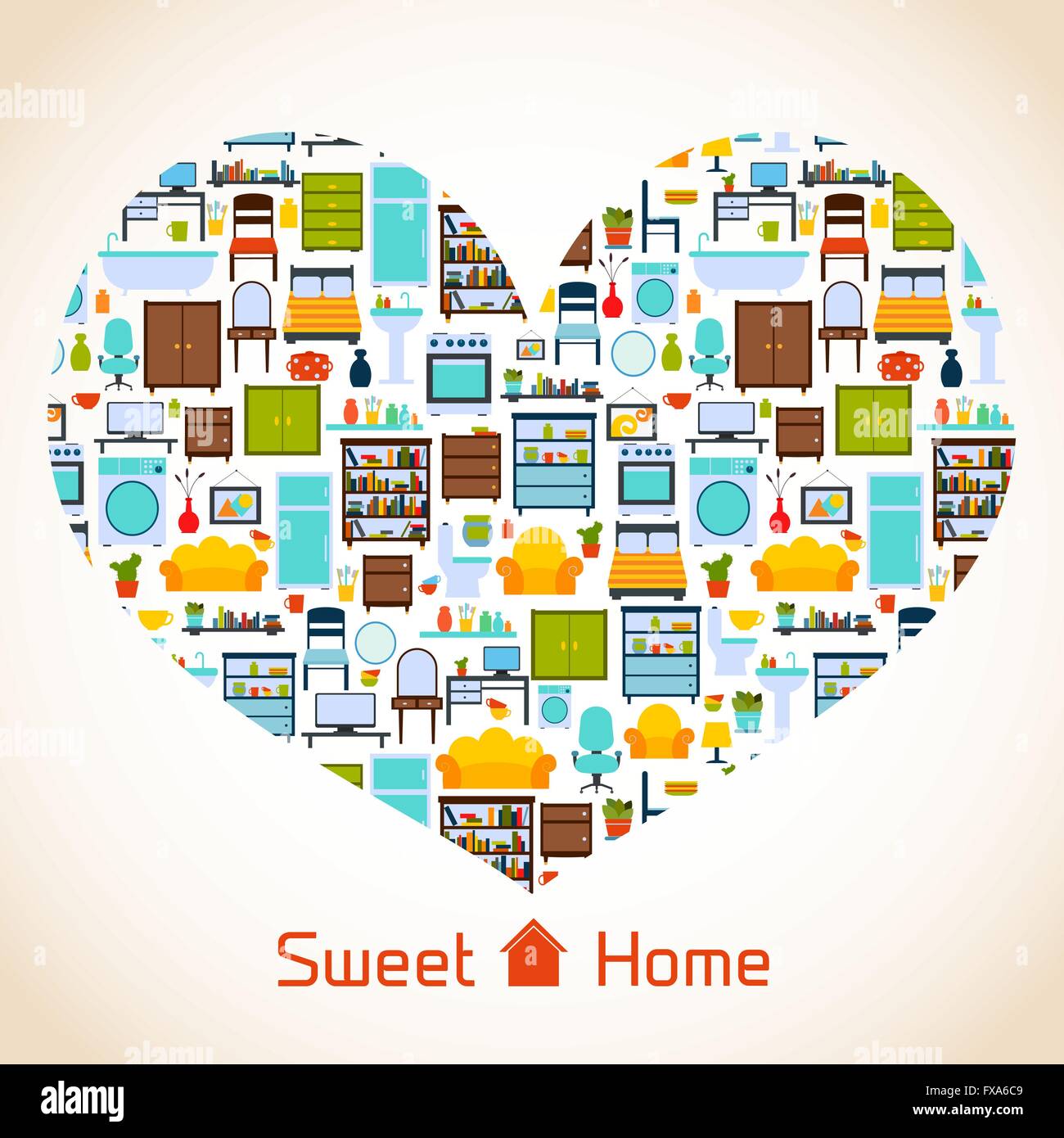 Sweet home heart concept Stock Vector Image & Art - Alamy