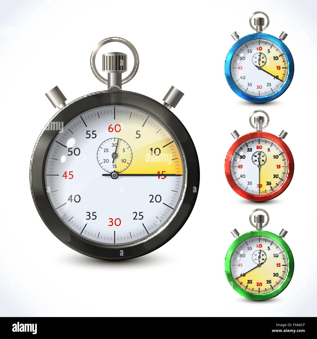 Realistic metallic stopwatch Stock Vector Image & Art - Alamy