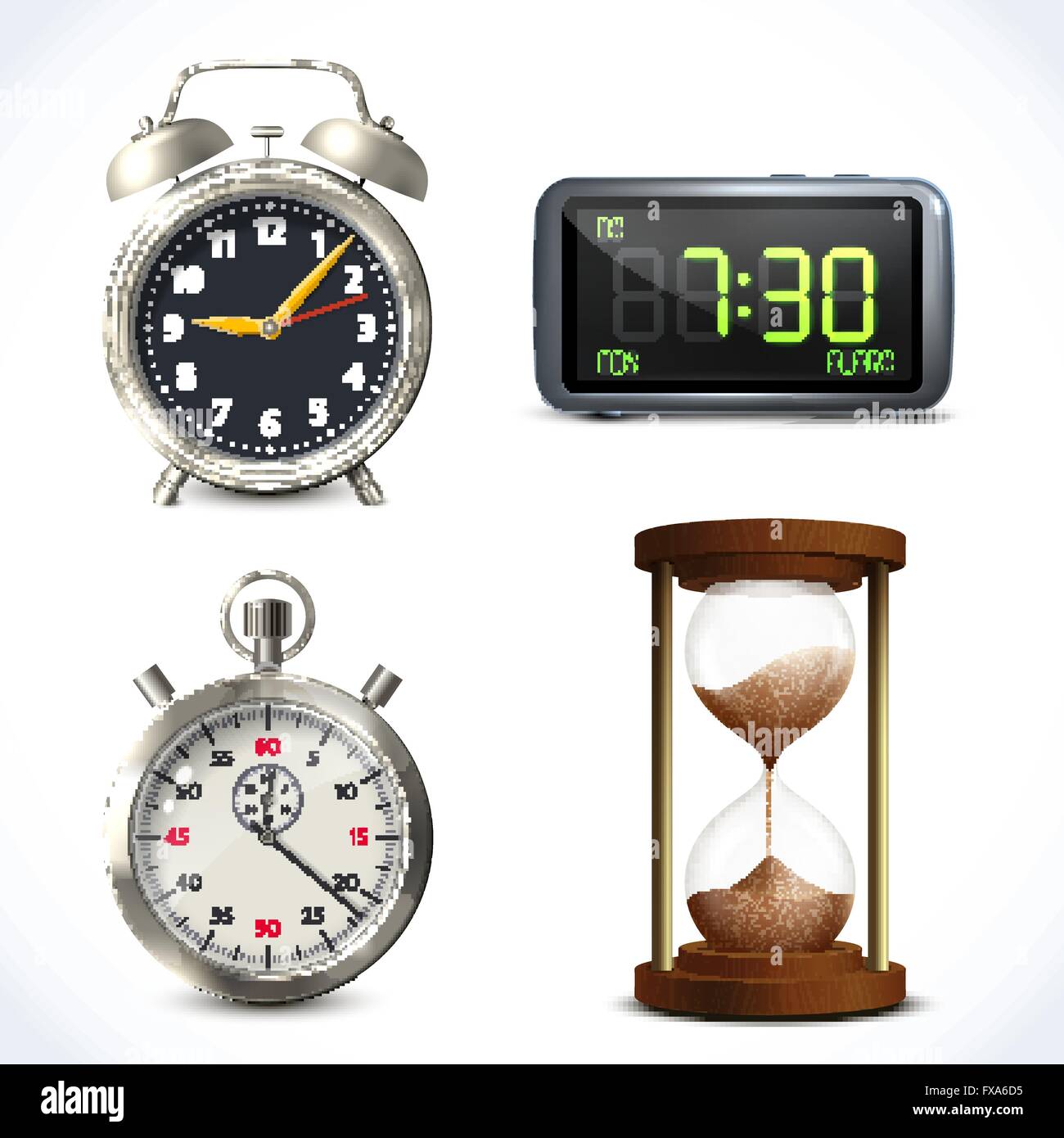 Realistic clock set Stock Vector Image & Art - Alamy