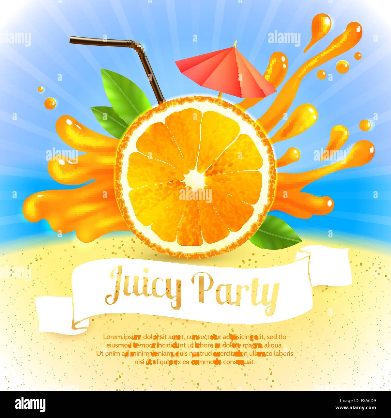 Orange straw umbrella Stock Vector Images - Alamy