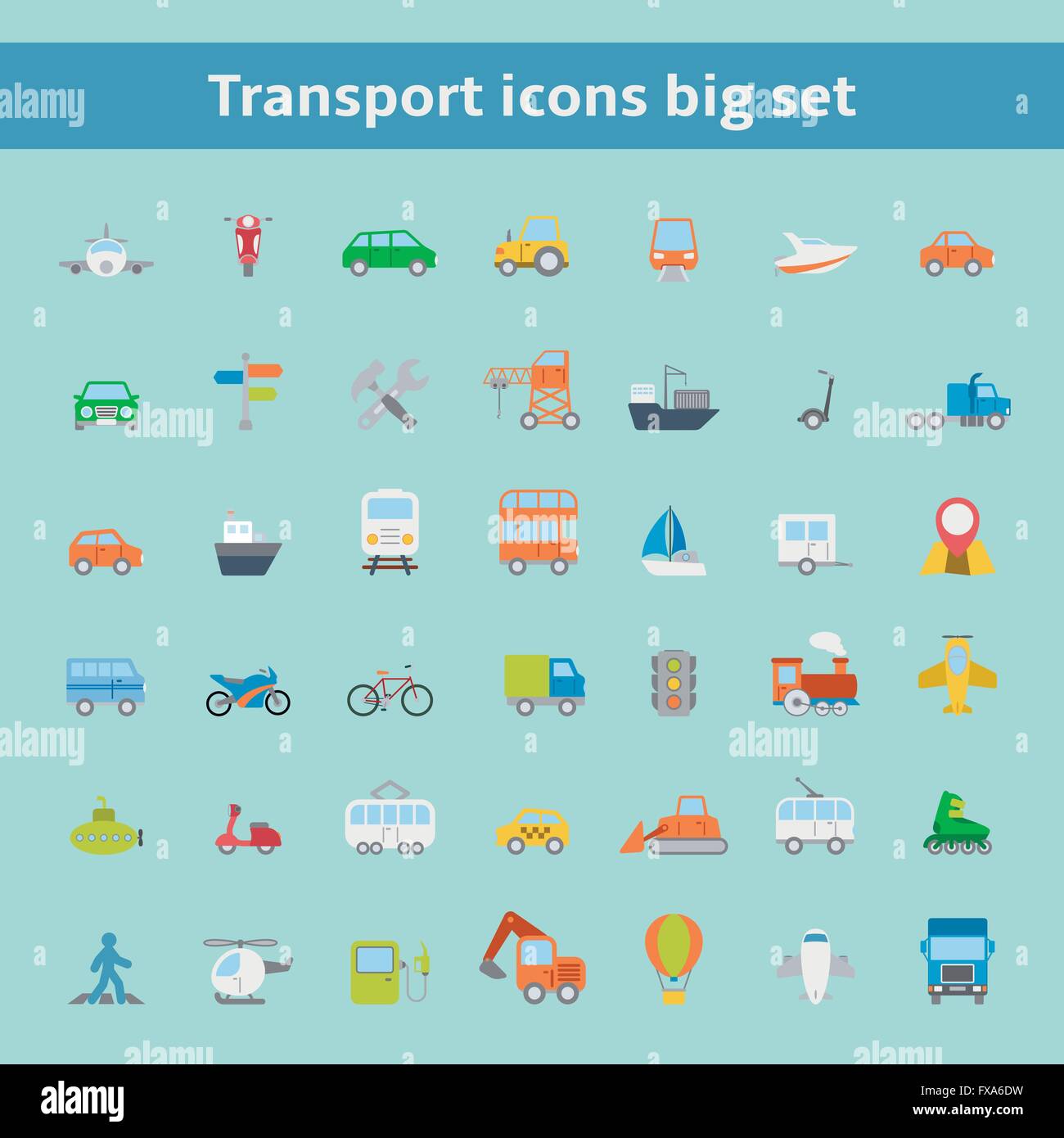 Set of flat transportation vehicles icons Stock Vector Image & Art - Alamy