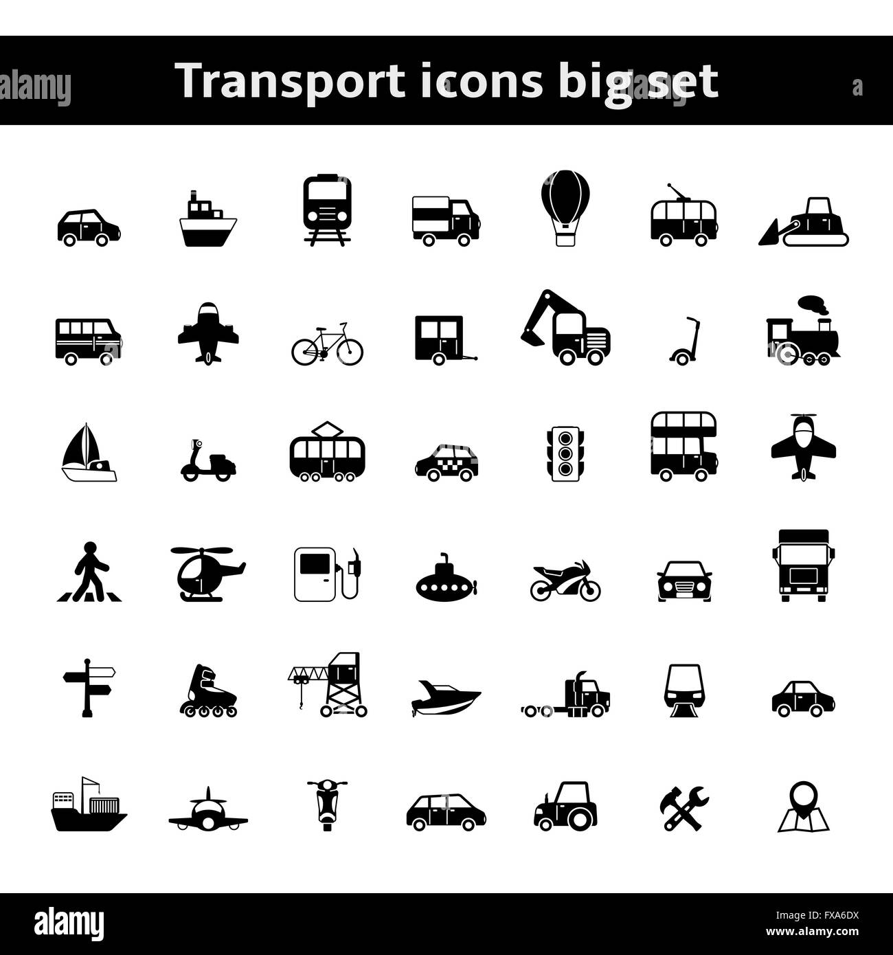 Set of universal transportation vehicles pictograms Stock Vector Image ...