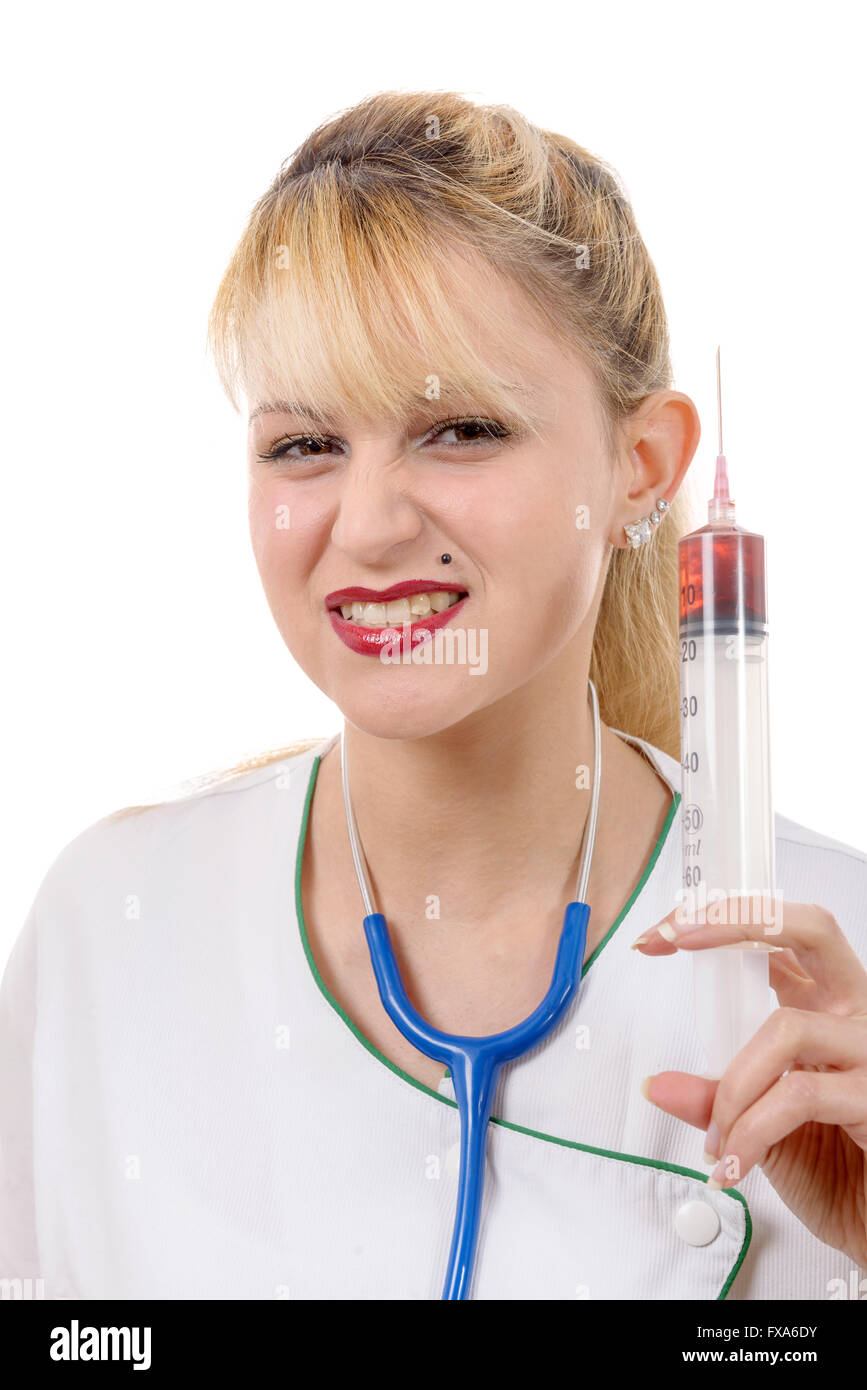 Mad doctor syringe hi-res stock photography and images - Alamy