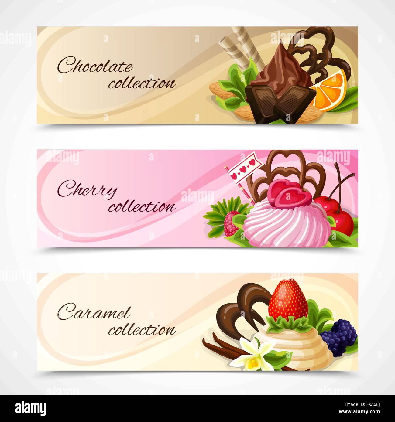 Sweets banners horizontal Stock Vector Image & Art - Alamy