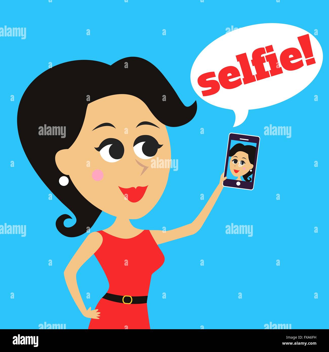 Girl Makes Selfie Stock Vector Image And Art Alamy