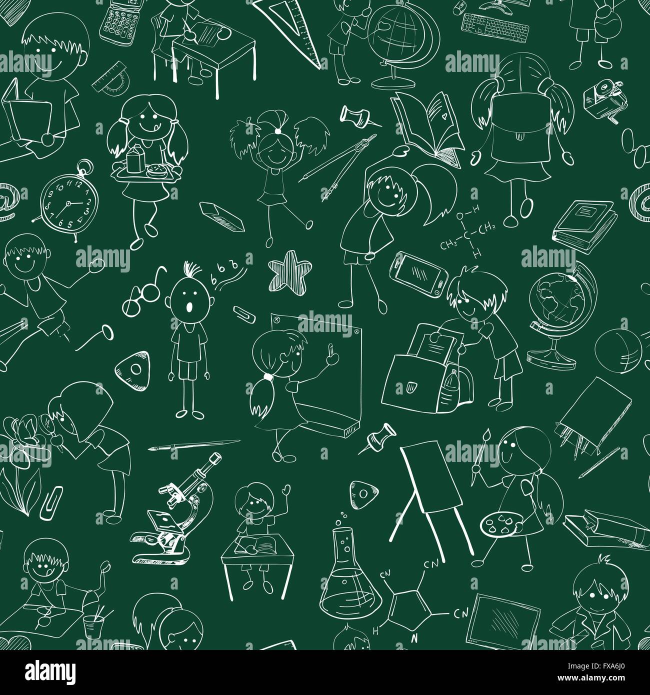 School kids doodle sketch seamless Stock Vector Image & Art - Alamy