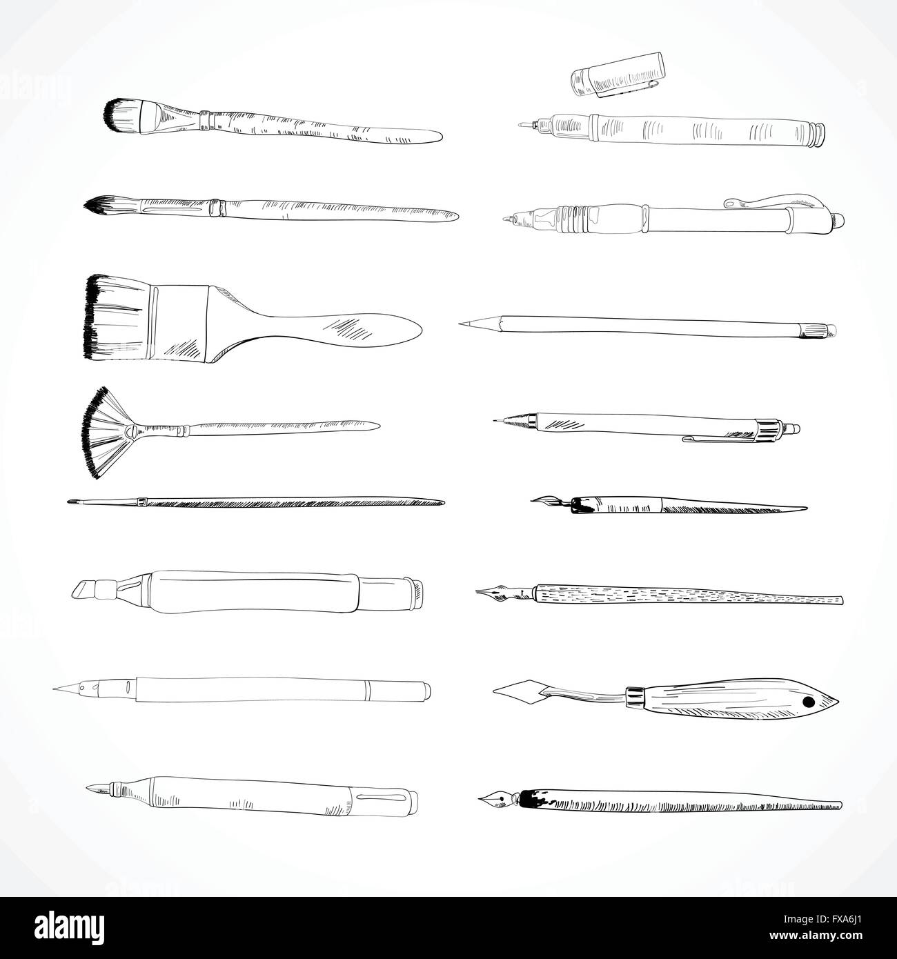 Drawing tools icons sketch Stock Vector Image & Art - Alamy