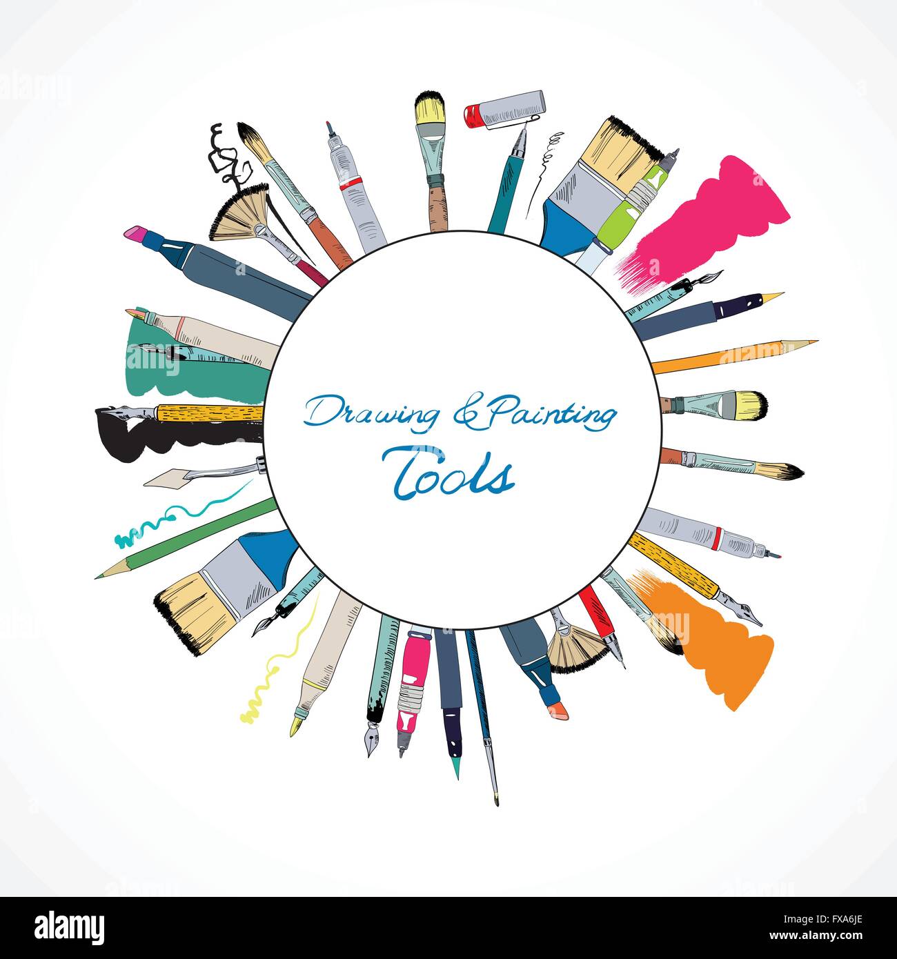 Drawing tools emblem poster Stock Vector Image & Art - Alamy