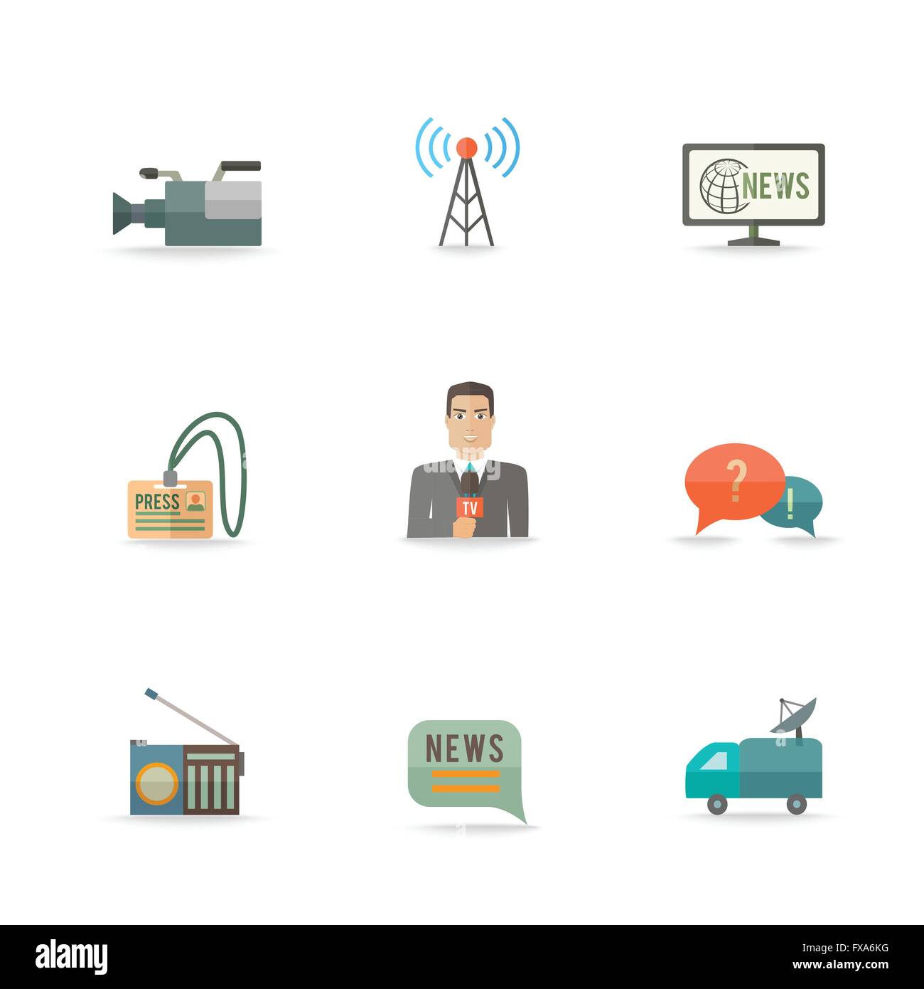 Journalist Reporter Icons Set Stock Vector Image & Art - Alamy