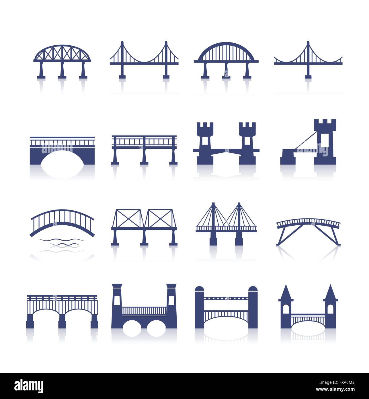 Bridge Icons Set Stock Vector Image & Art - Alamy