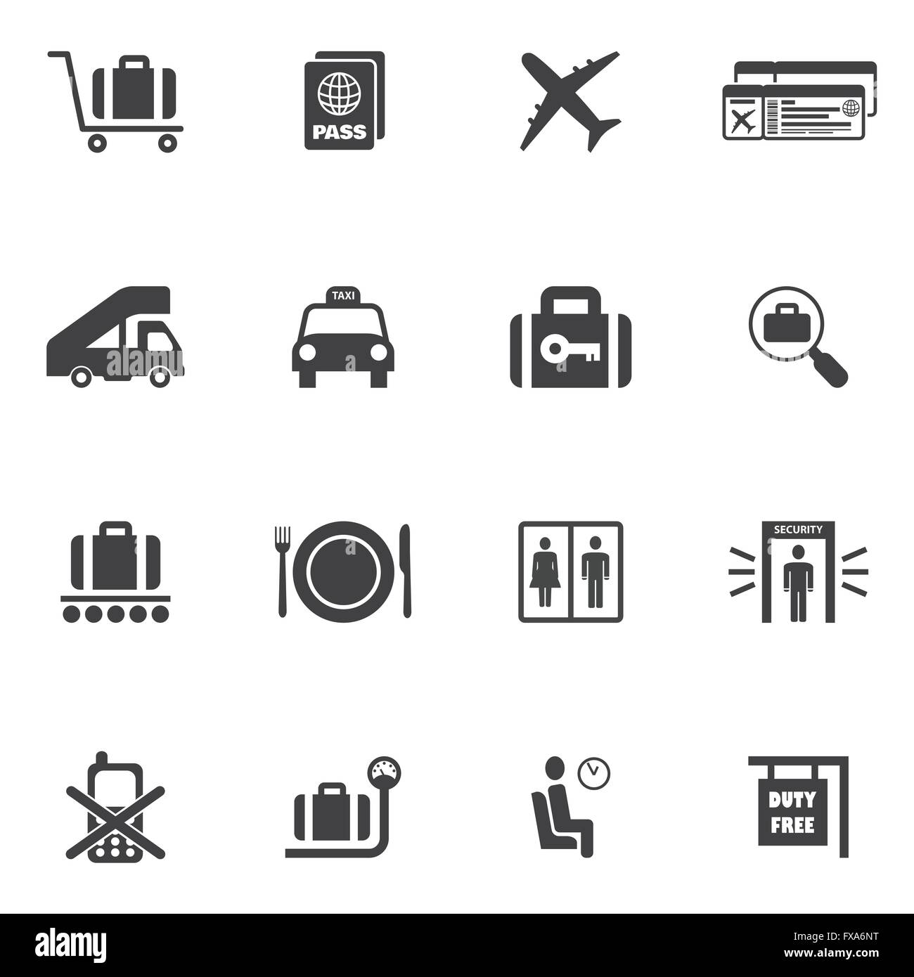Airport Icons Set Stock Vector Image & Art - Alamy