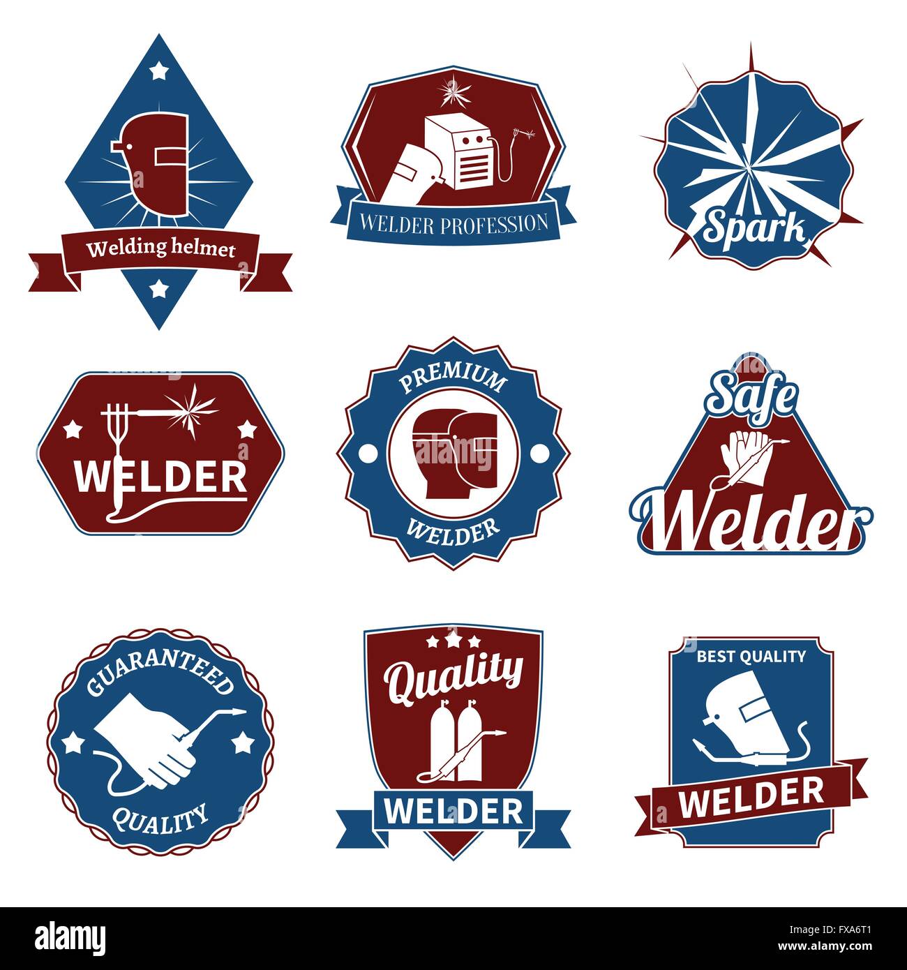Welder labels set Stock Vector Image & Art - Alamy