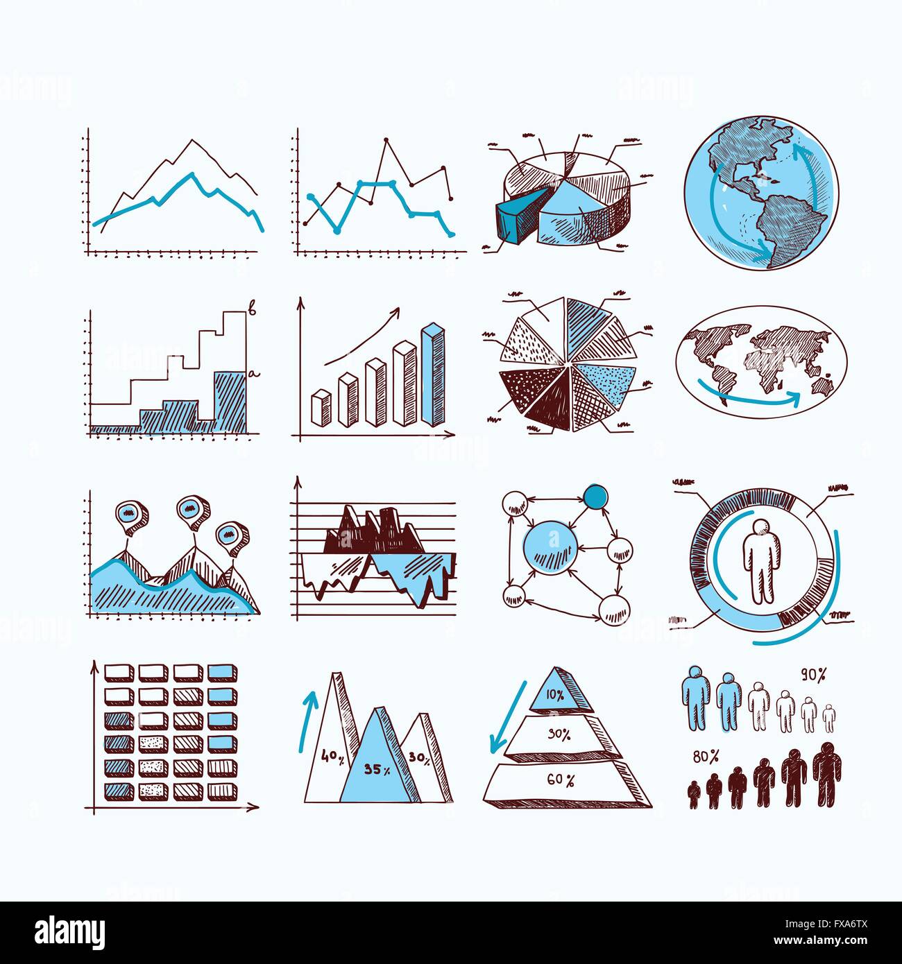 Hand drawn bar charts hi-res stock photography and images - Alamy