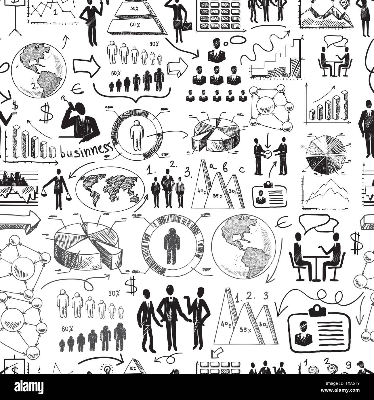 Sketch business seamless Stock Vector Image & Art - Alamy