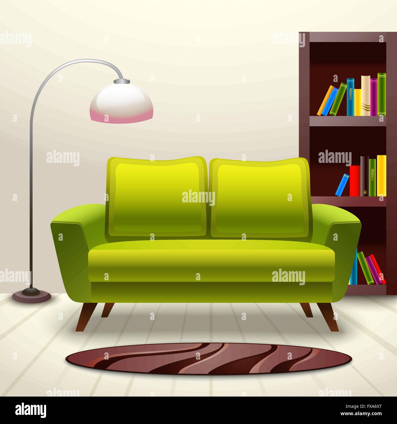 Carpet on floor sofa Stock Vector Images - Alamy