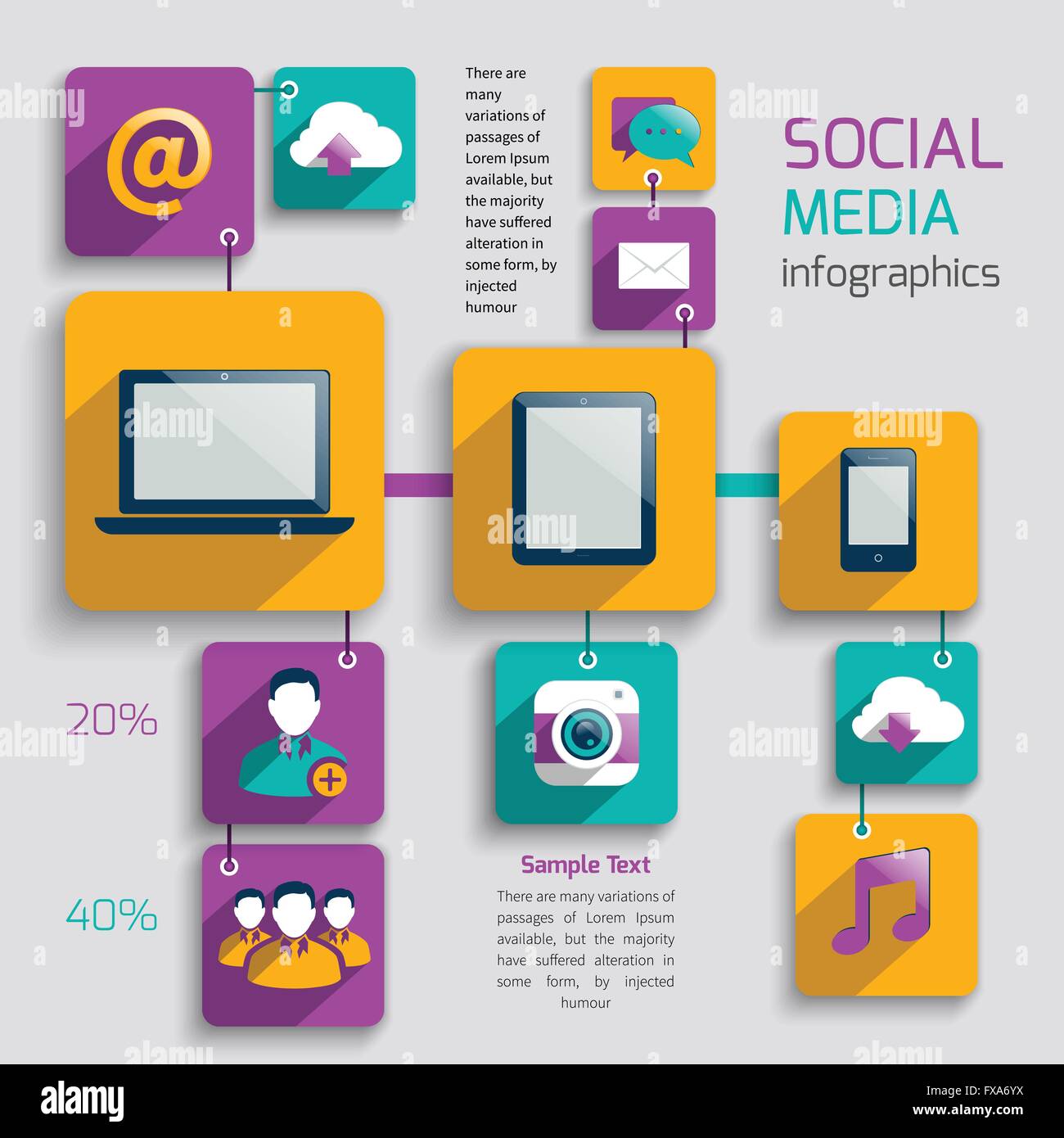 Social media infographics Stock Vector Image & Art - Alamy