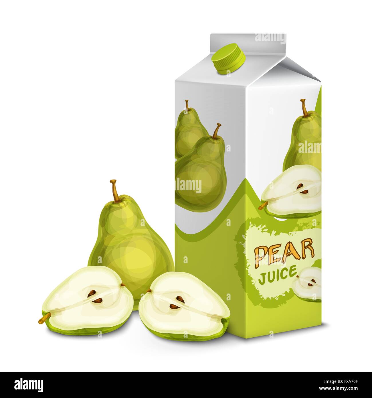 Juice pack pear Stock Vector Image & Art - Alamy