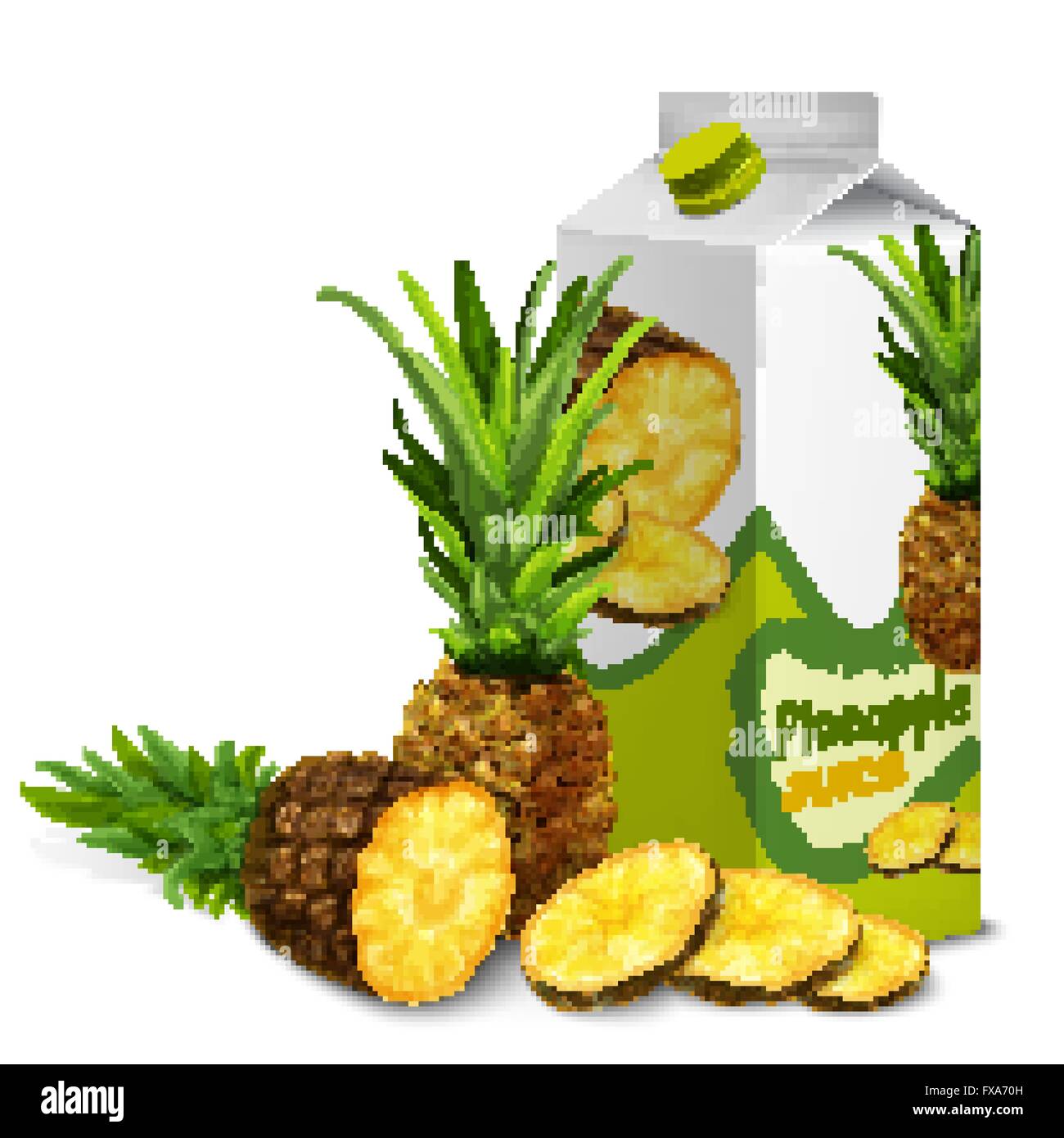 Pineapple fruit whole cut Stock Vector Images - Alamy