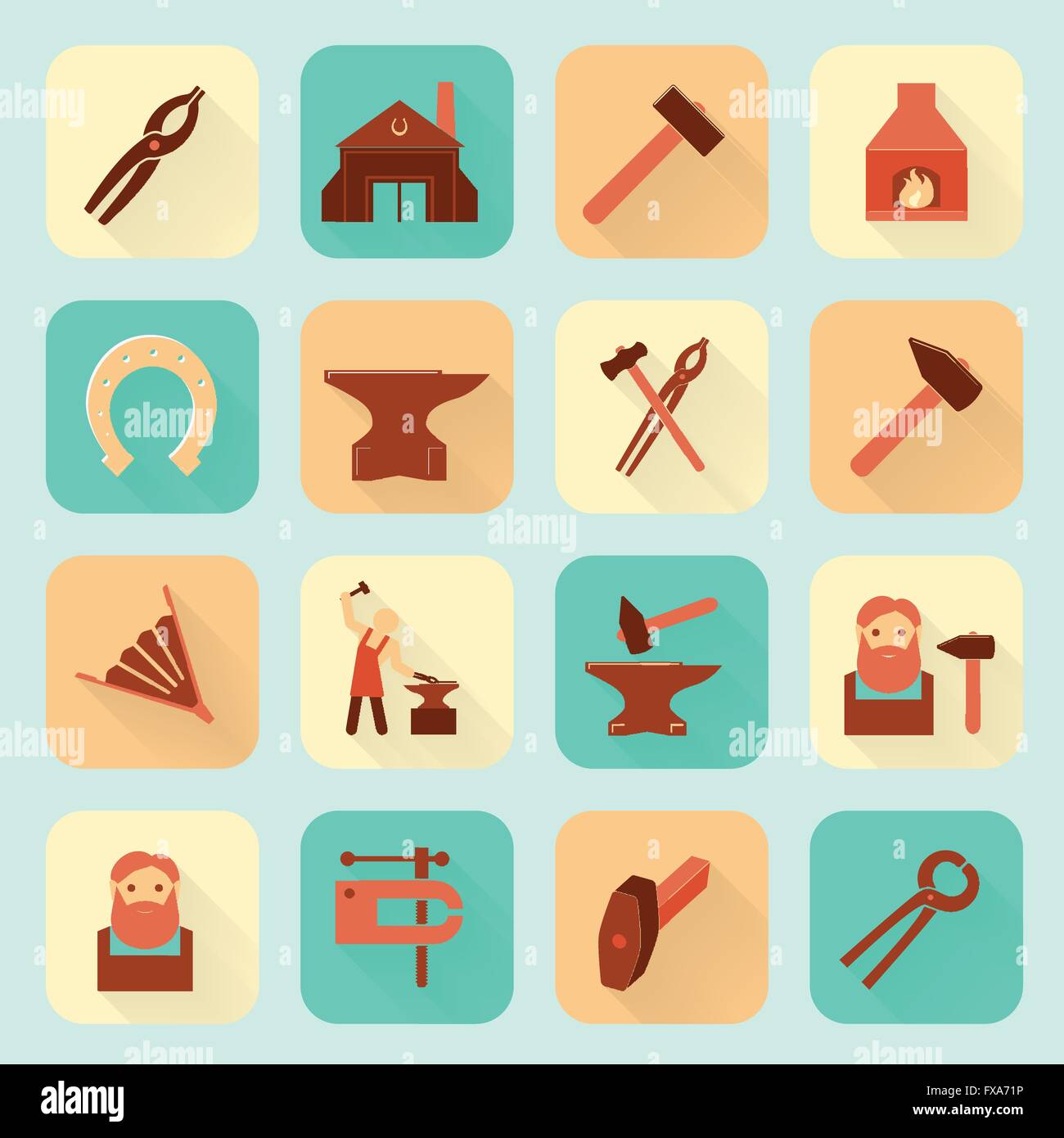 Blacksmith icons set Stock Vector Image & Art - Alamy