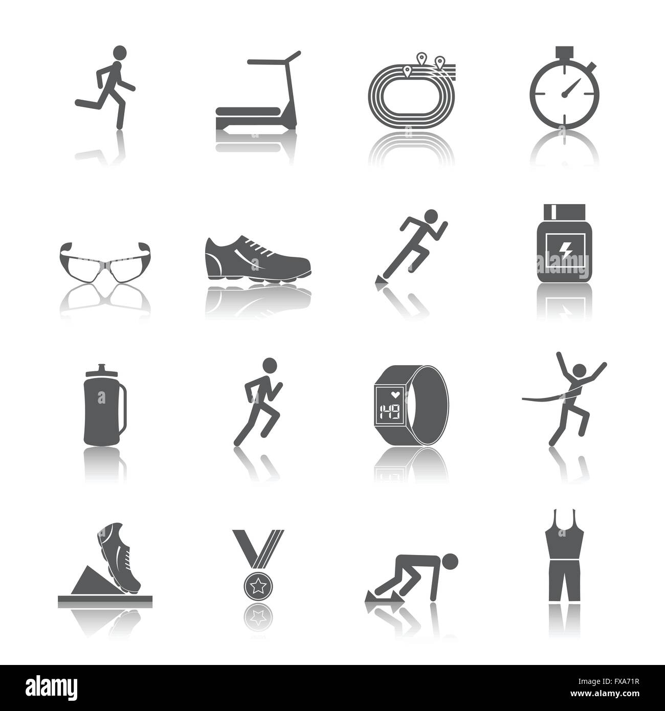 Running icons set Stock Vector Image & Art - Alamy