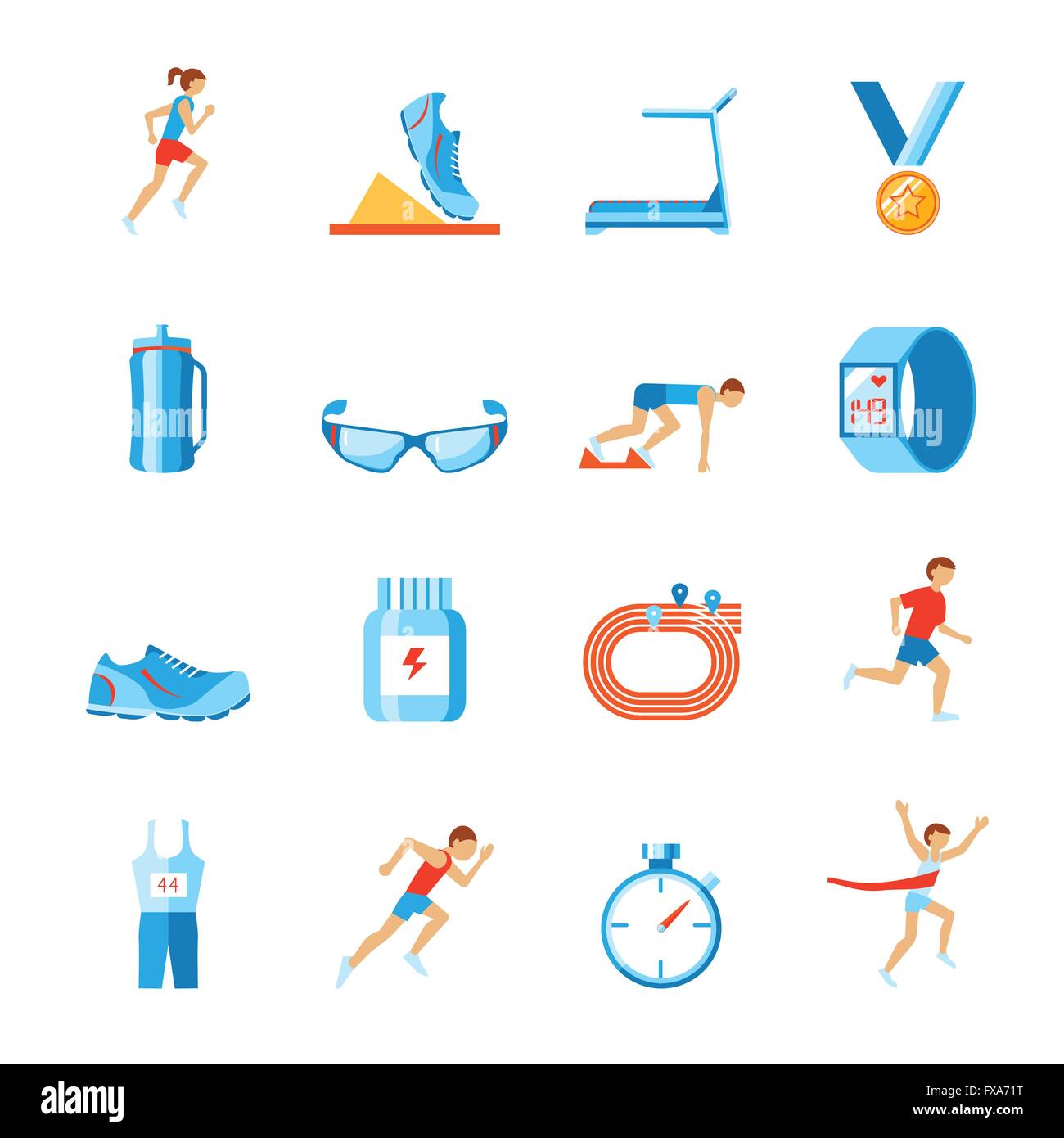 Running icons flat Stock Vector Image & Art - Alamy