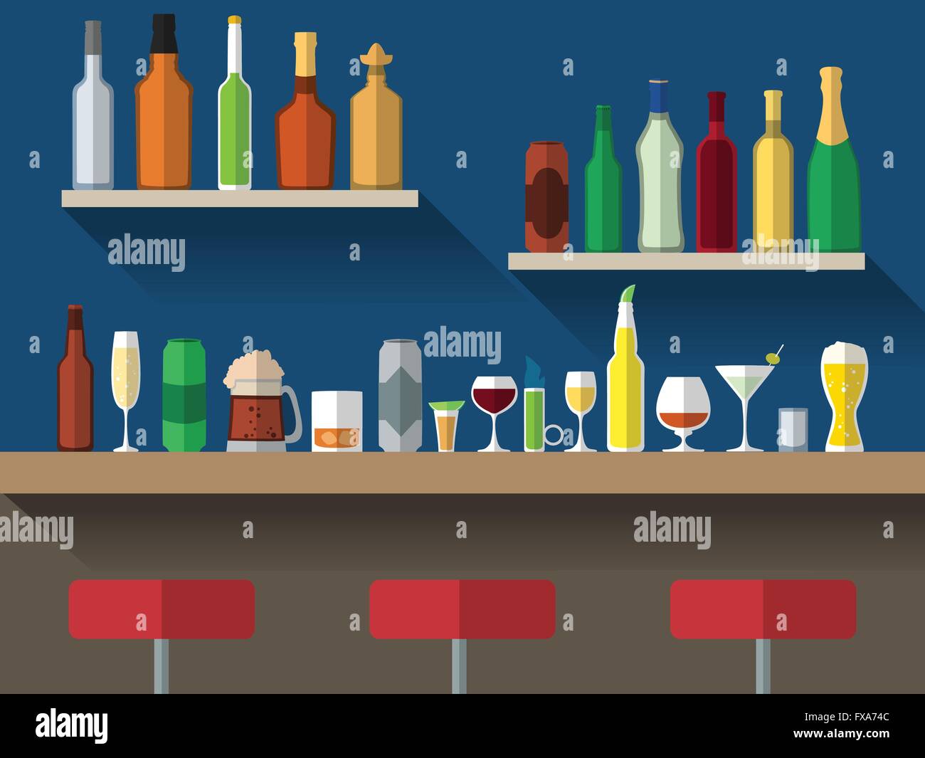 Bar counter flat Stock Vector Image & Art - Alamy