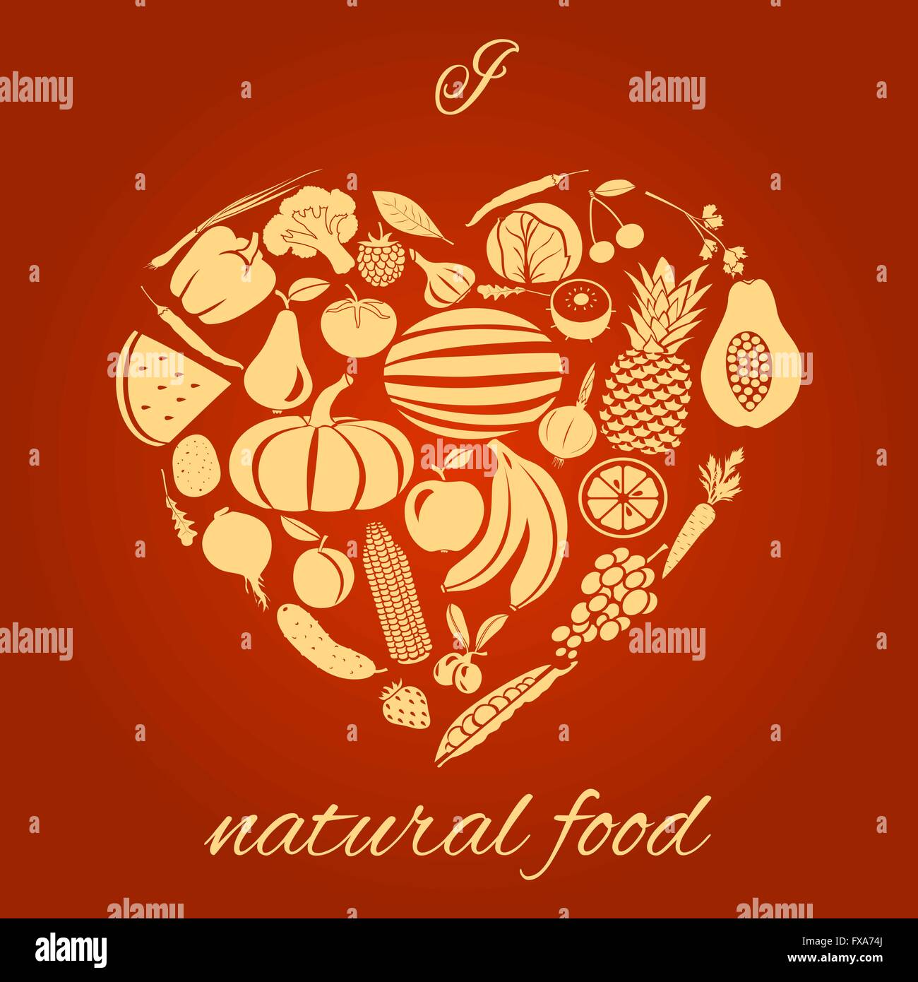 Natural food heart Stock Vector Image & Art - Alamy