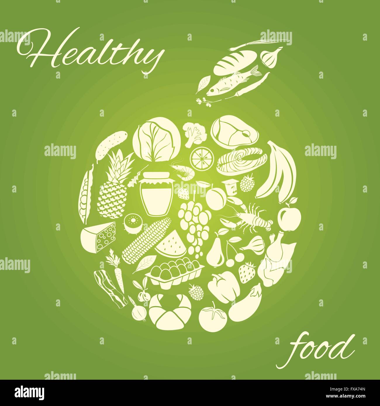 Healthy food apple Stock Vector Image & Art - Alamy