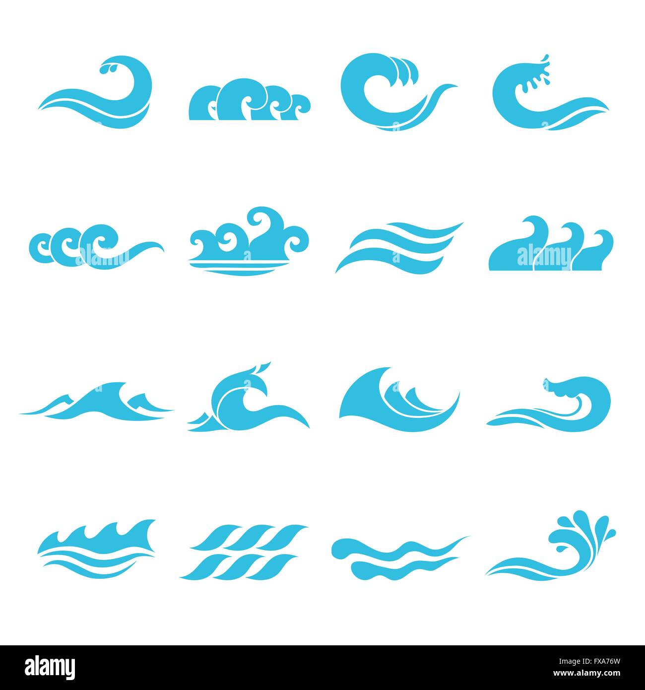 Waves Icons Set Stock Vector Image & Art - Alamy