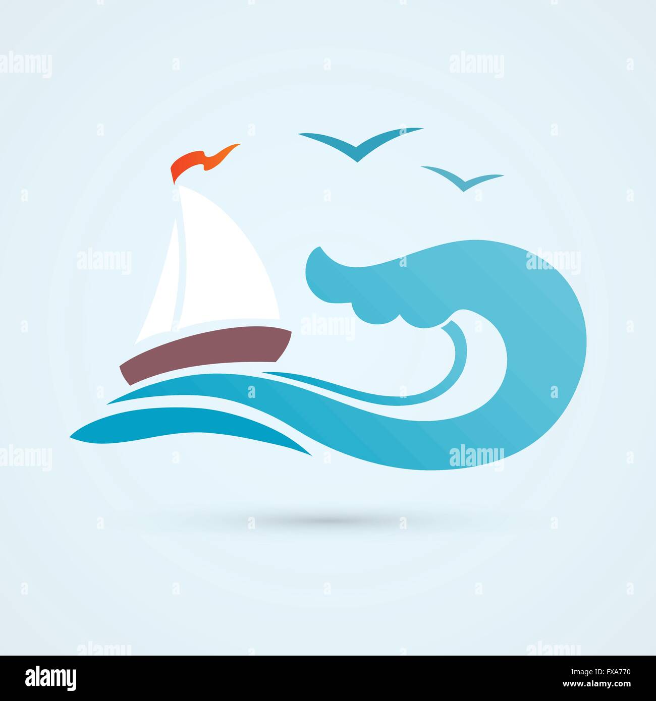 Sail ship wave icon Stock Vector Image & Art - Alamy