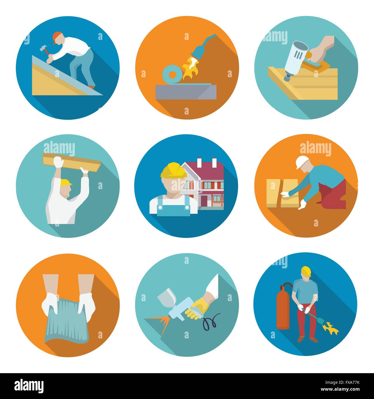 Roofer Icons Set Stock Vector Image & Art - Alamy