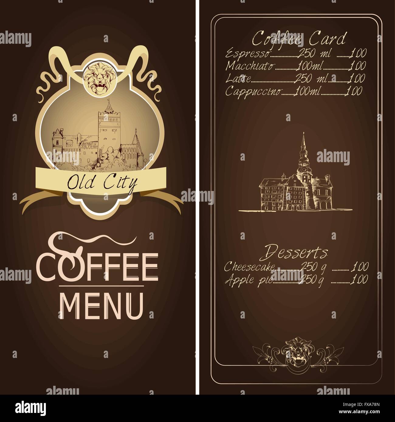 Restaurant old city menu template Stock Vector Image & Art - Alamy