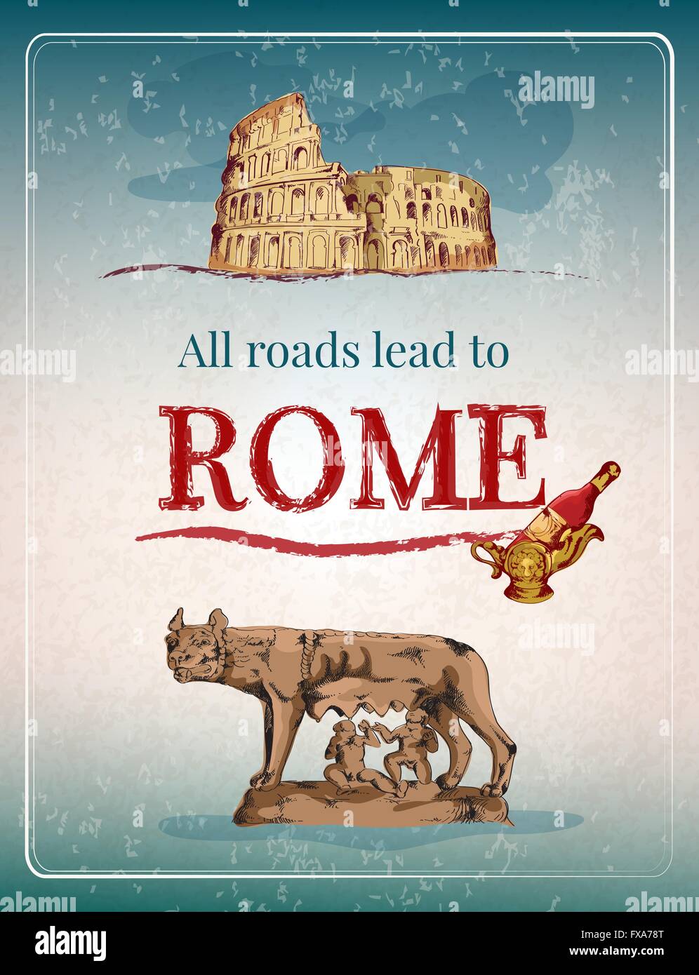 Rome retro poster Stock Vector Image & Art - Alamy