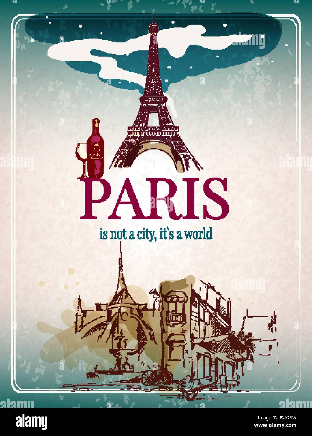 Paris retro poster Stock Vector Image & Art - Alamy