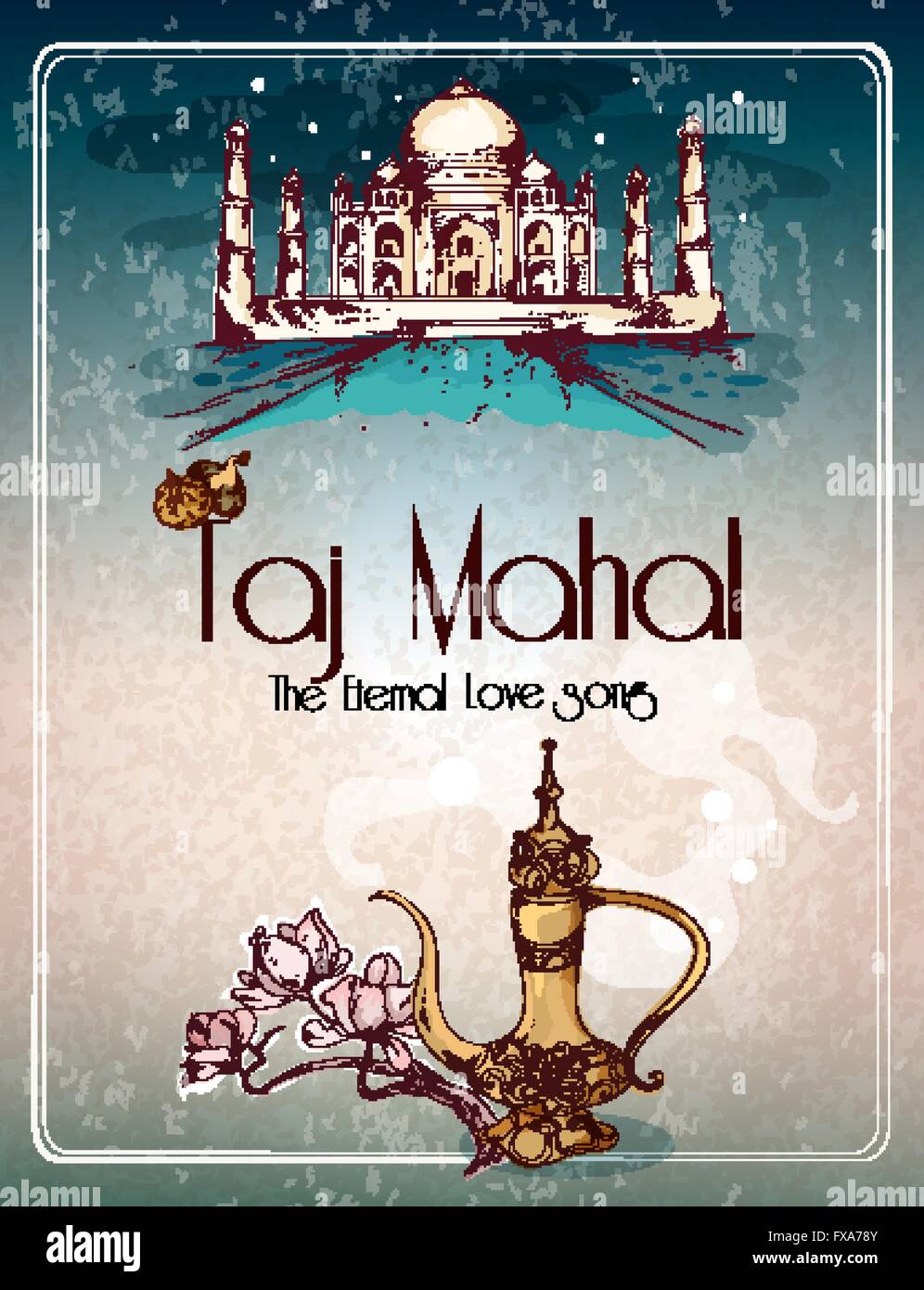 Taj Mahal retro poster Stock Vector Image & Art - Alamy