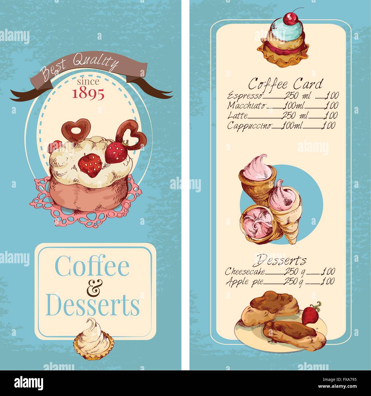 Desserts menu template Stock Vector Image & Art - Alamy