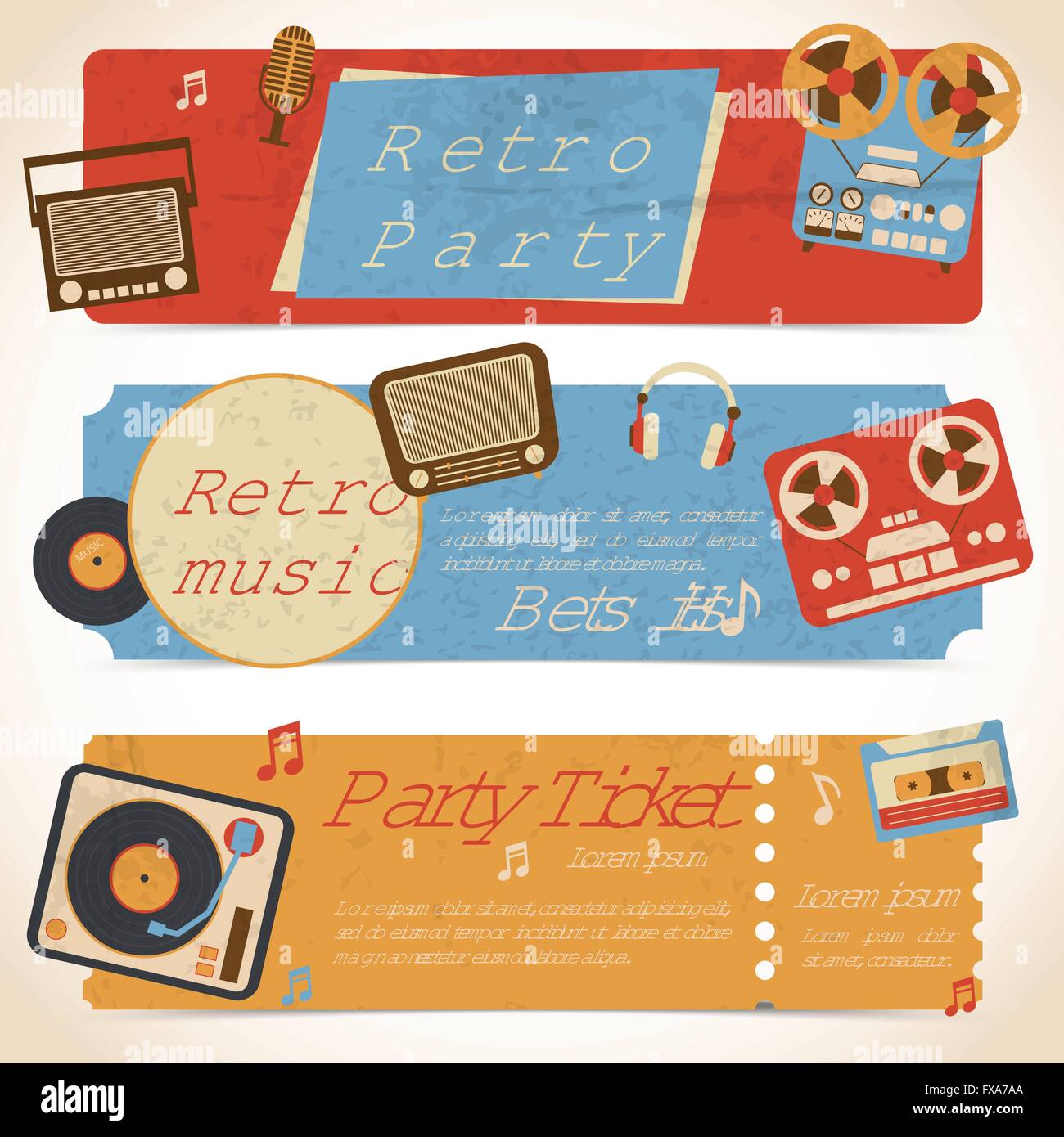 Music retro banners Stock Vector Image & Art - Alamy