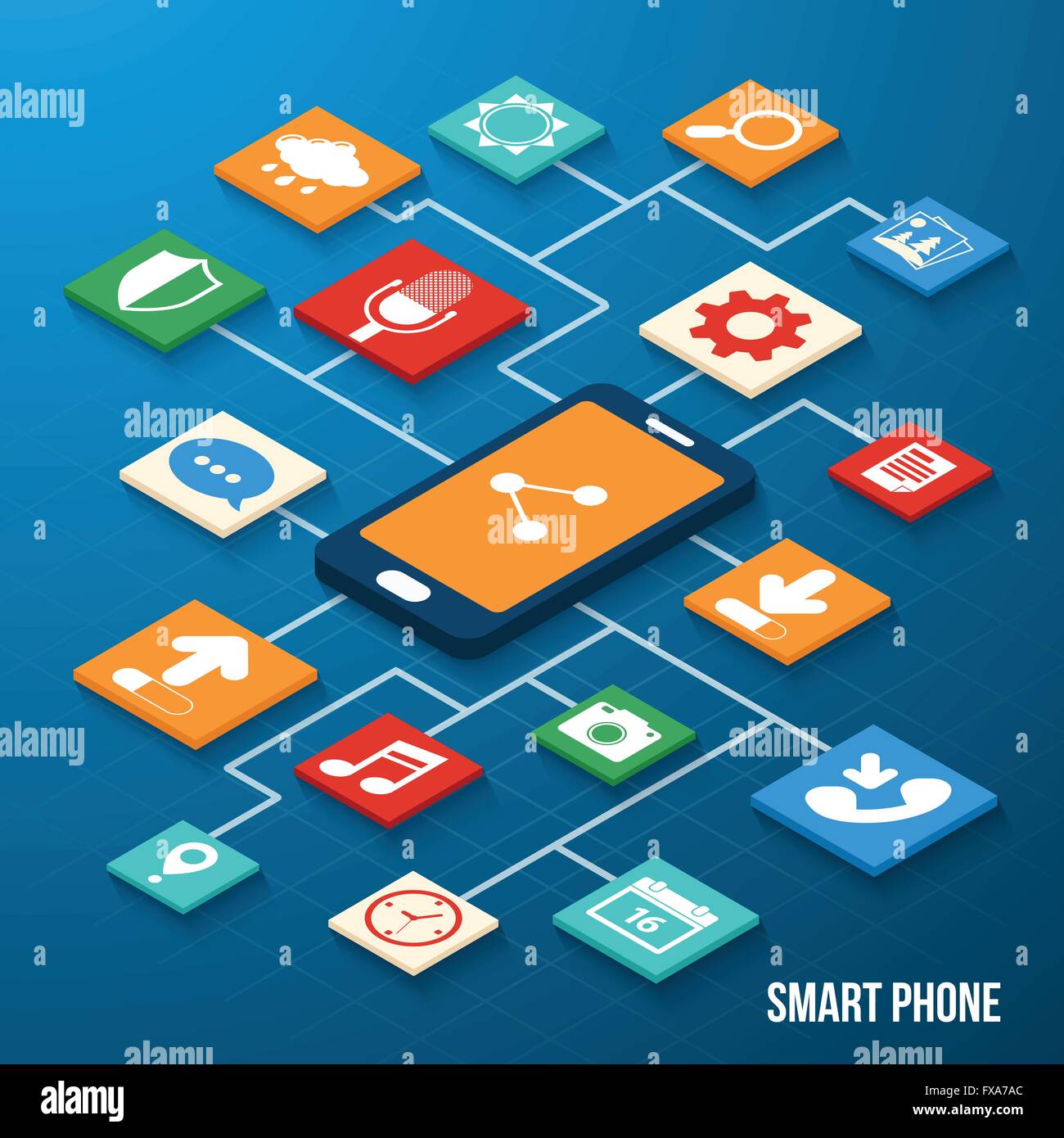Mobile applications isometric icons Stock Vector Image & Art - Alamy