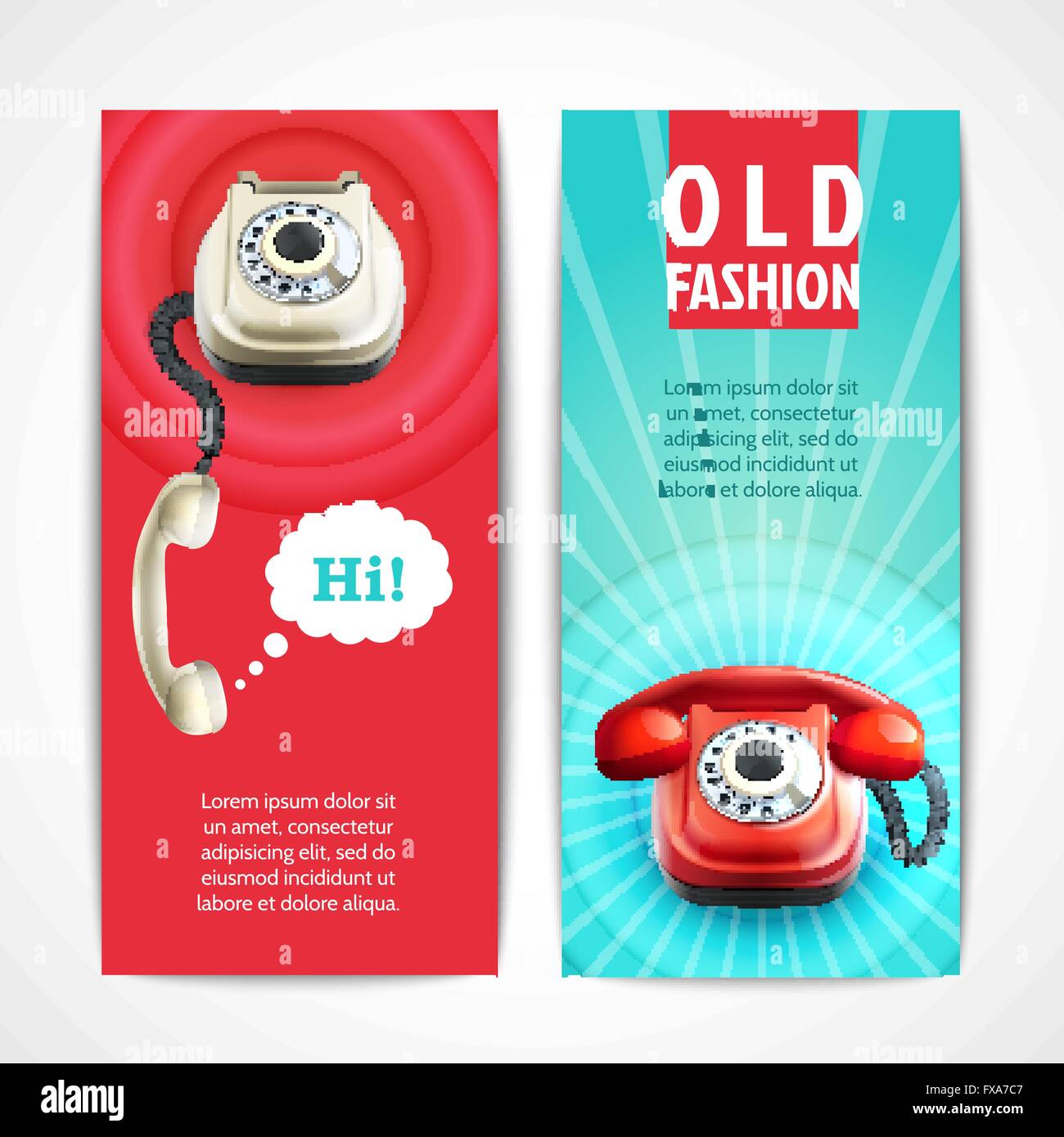 Old telephone banners vertical Stock Vector Image & Art - Alamy