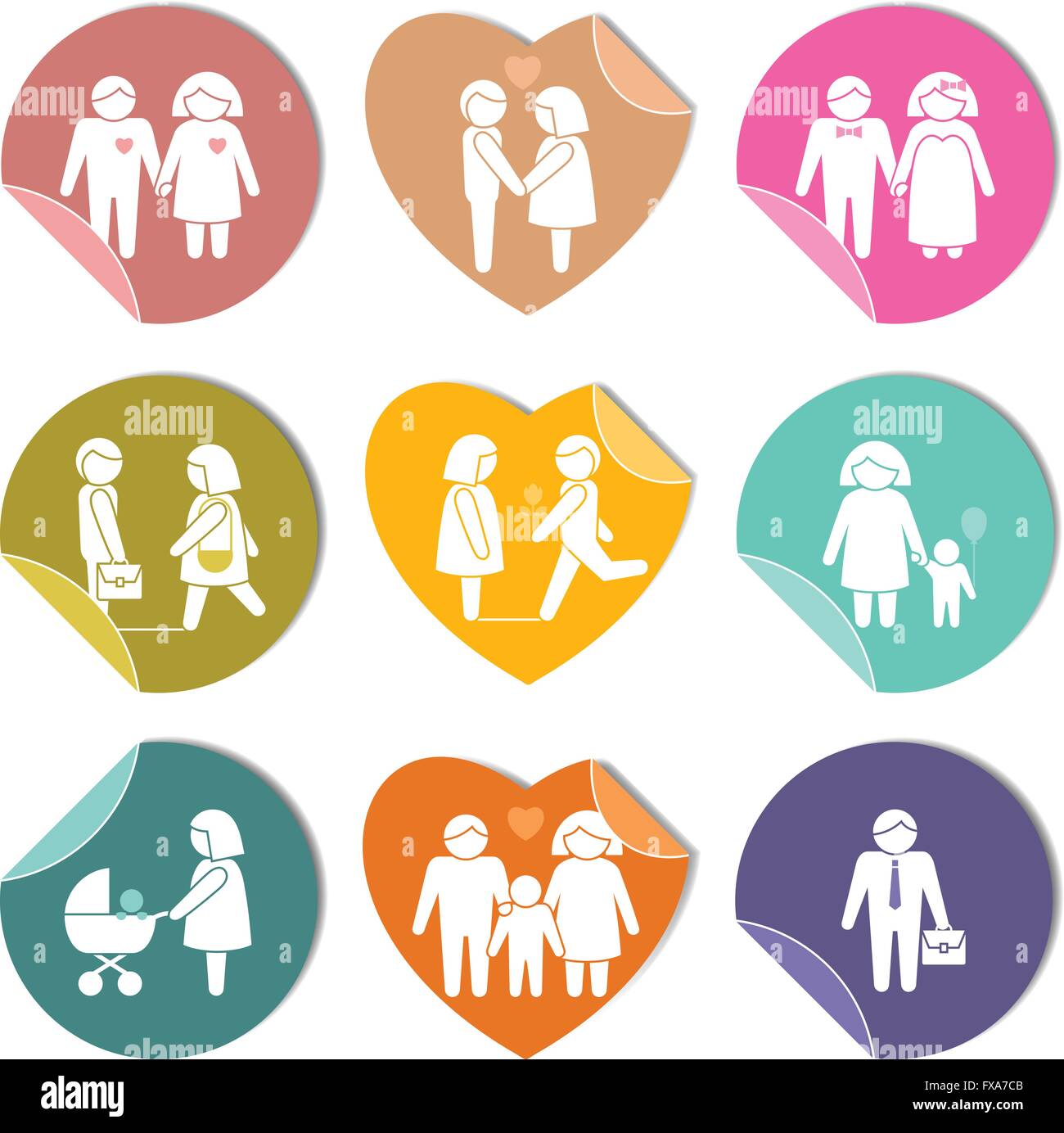 Family stickers set Stock Vector Image & Art - Alamy