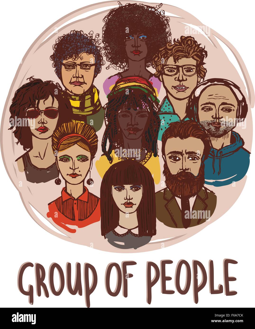 Sketch group of people Stock Vector Image & Art - Alamy