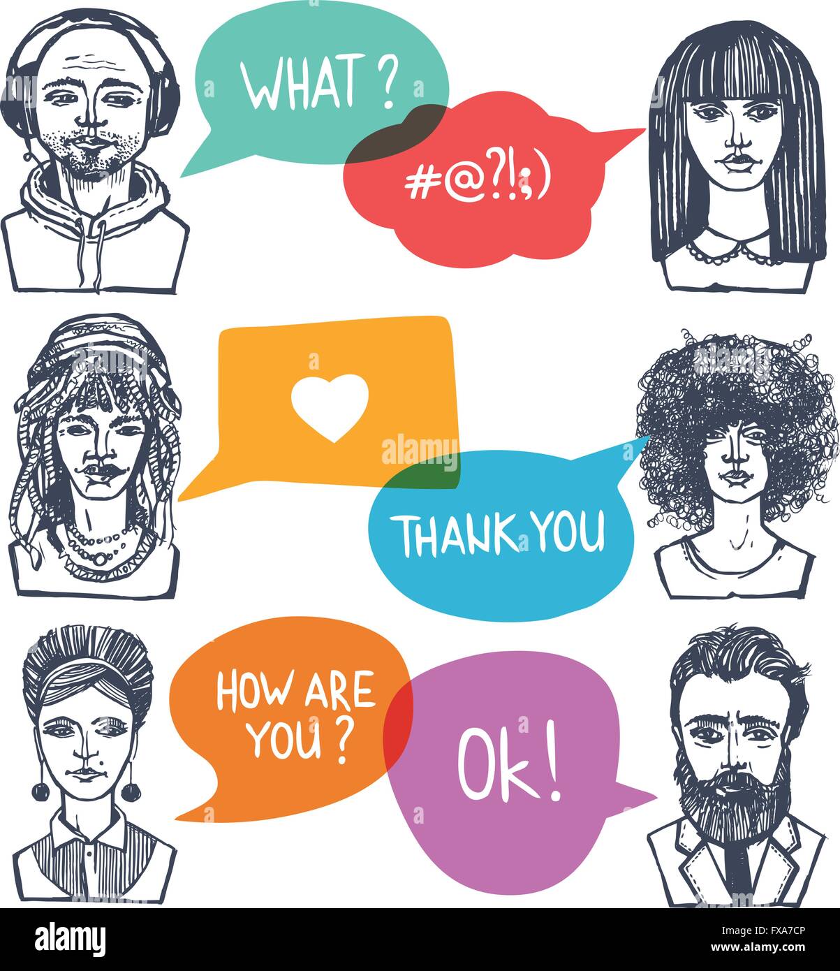 Group of people with speech bubbles Stock Vector Image & Art - Alamy