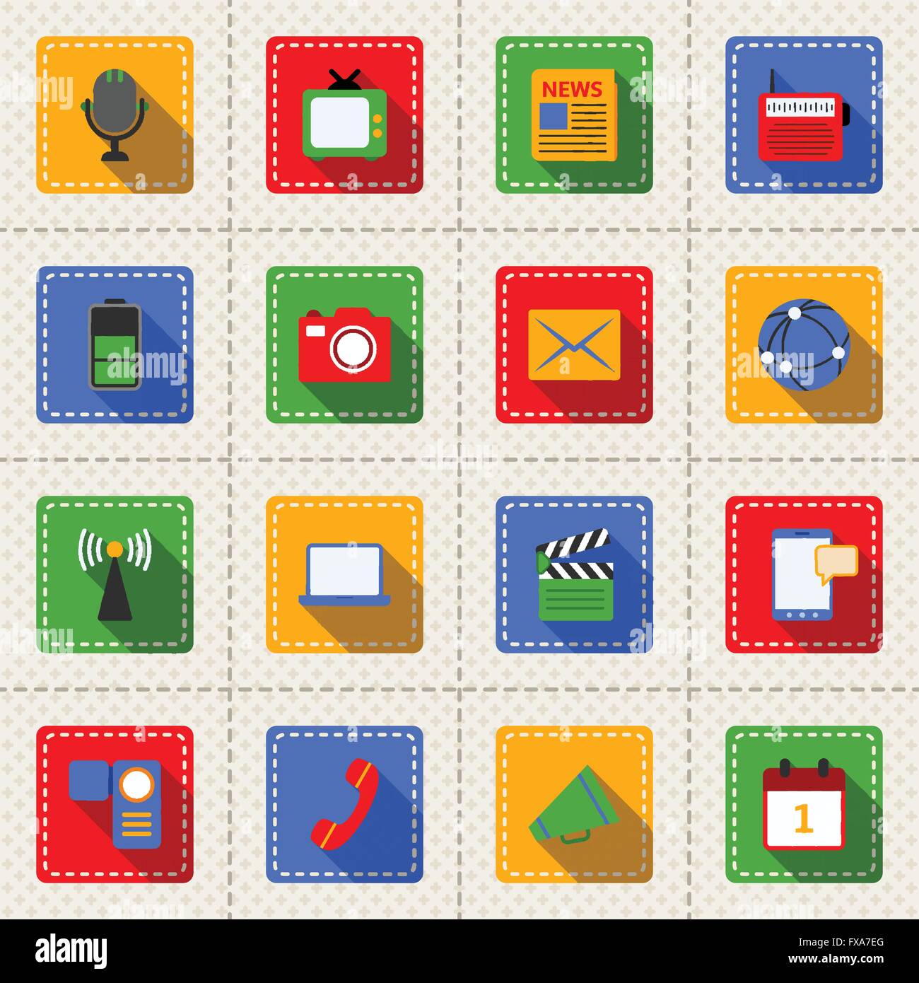 Media Icons Set Stock Vector Image & Art - Alamy